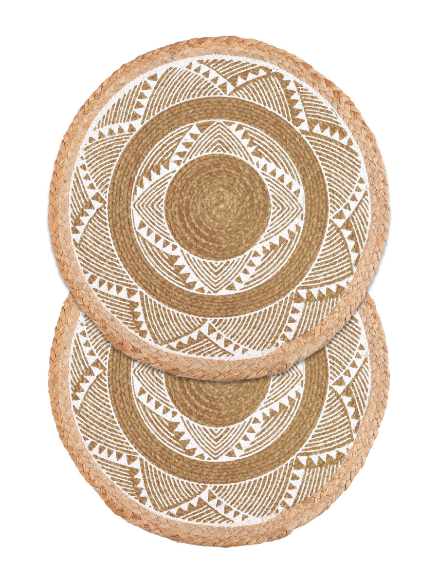 MELA Table Place Mat Set of 2 | Cotton Texture with Classic Pattern