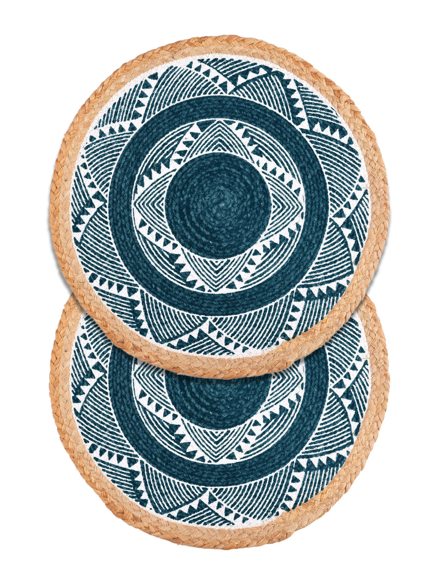 MELA Table Place Mat Set of 2 | Cotton Texture with Classic Pattern