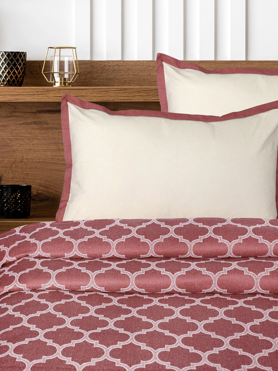 NOOR Cotton Bed Cover-Sheet + 2 Pillow Covers