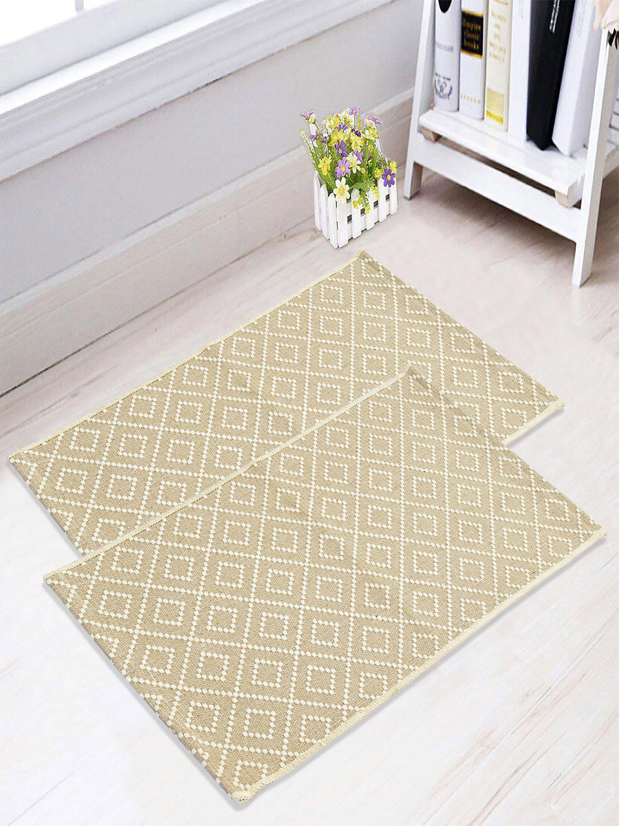 Cotton Floor Mat|Anti Skid Mats | Medium Weight Washable Quick Drying