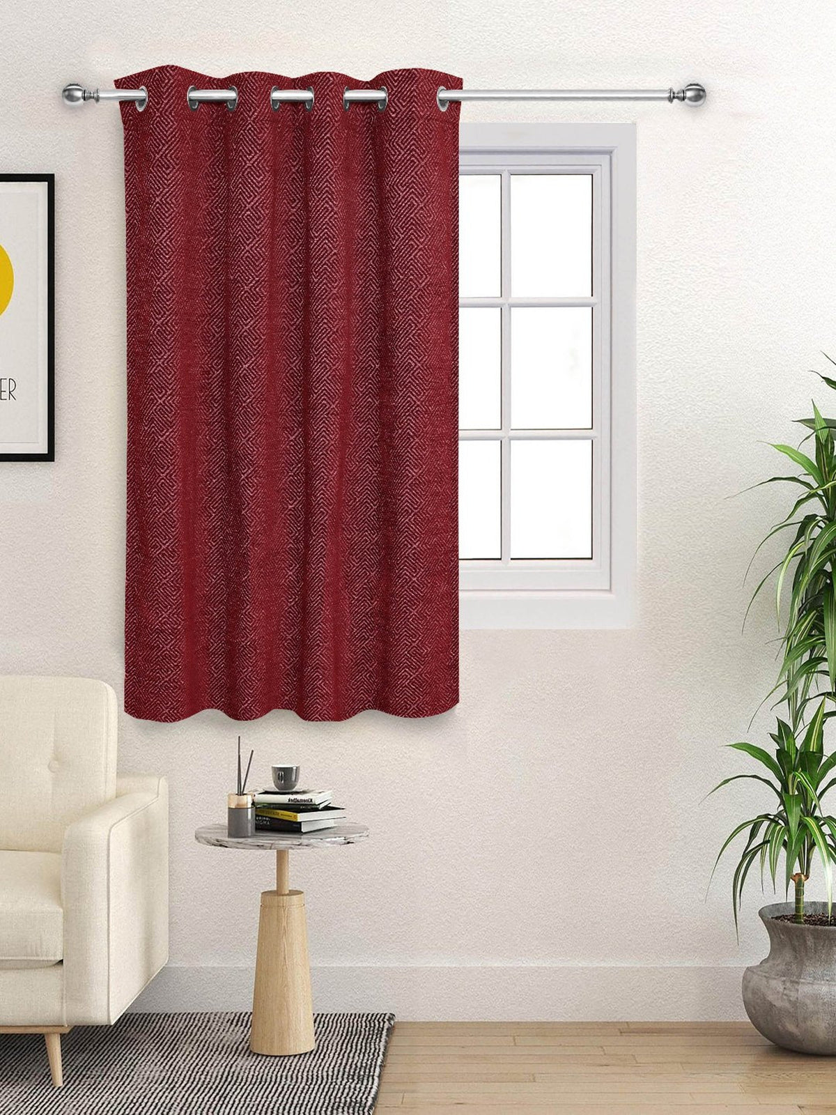 Buy Maroon Colour Curtains Online In India