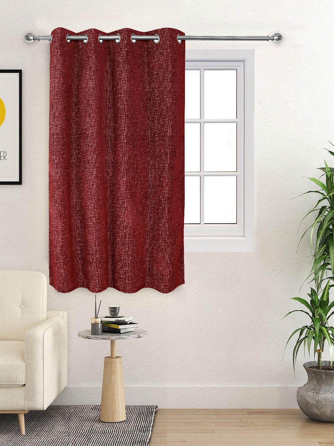 Buy Maroon Colour Curtains Online In India