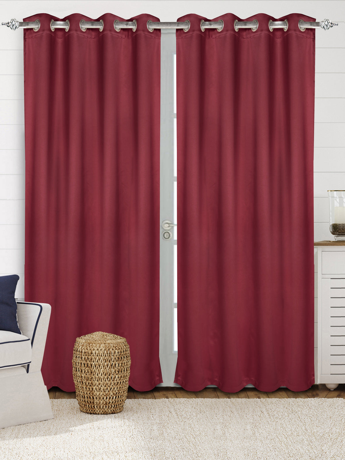 Buy Maroon Colour Curtains Online In India