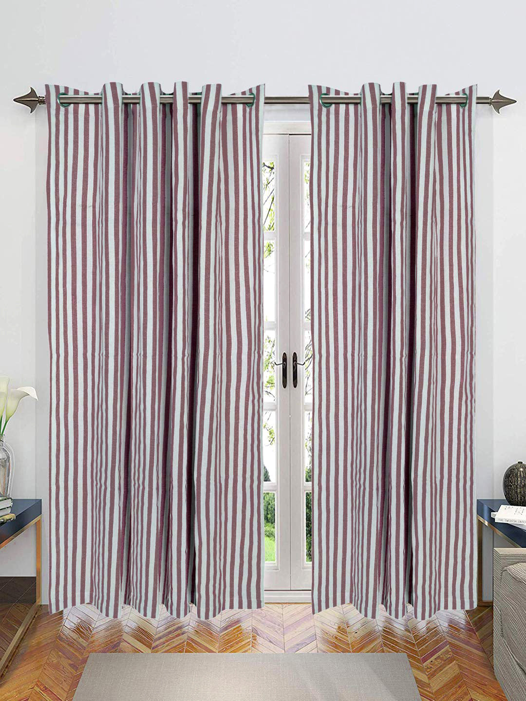 Buy Maroon Colour Curtains Online In India